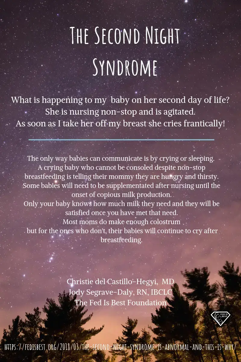 Second night syndrome: baby crying, nursing. - Fed Is Best Foundation